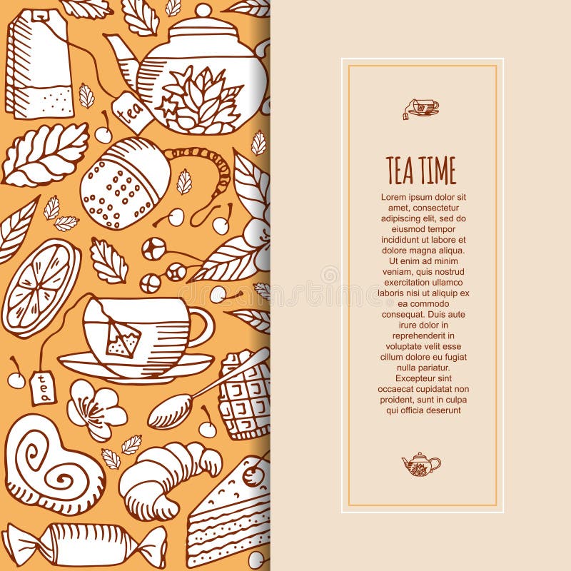 Vector Illustration of a Vertical Banner with the Concept of Tea. Stock ...