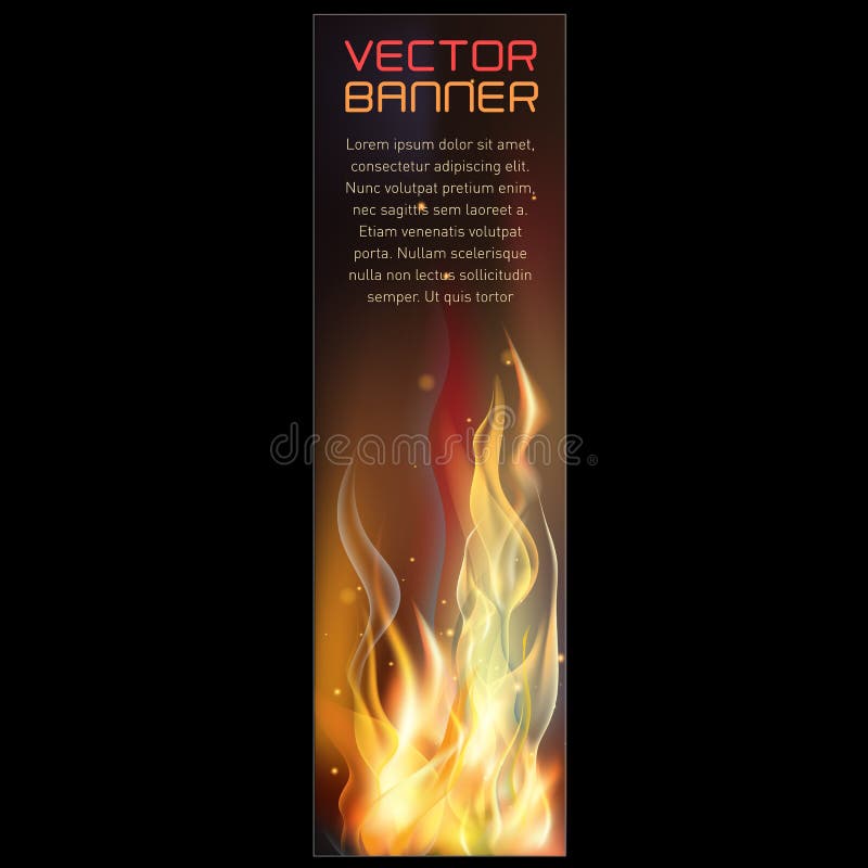Illustration of Set of Fire Flame Banner Stock Vector - Illustration of ...