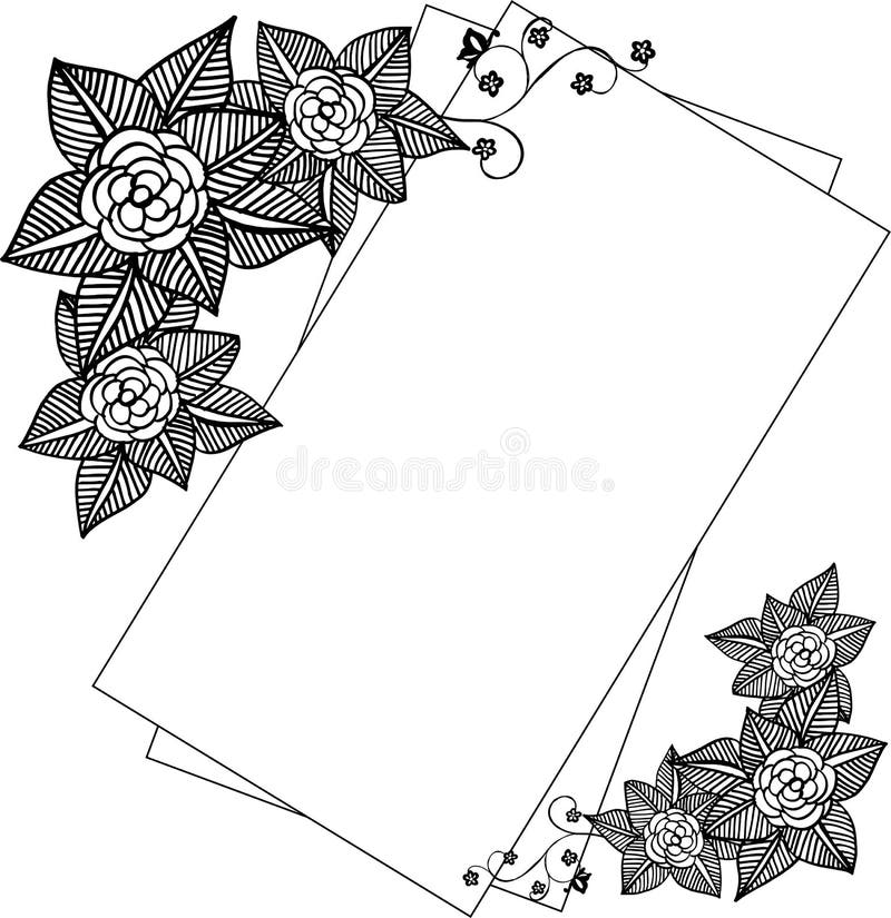 Vector Illustration Very Beautiful Leaf Flower Frame with Invitation ...