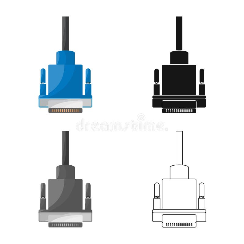 Vector Illustration of Vga and Hdmi Symbol. Collection of Vga and Pc ...