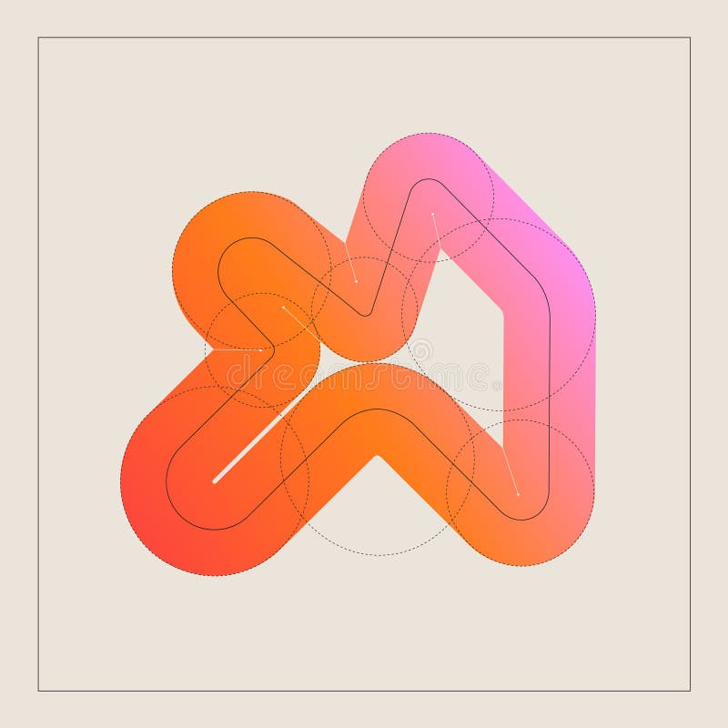 Vector Illustration. Vibrant Abstract Shape in Orange and Pink Tones ...