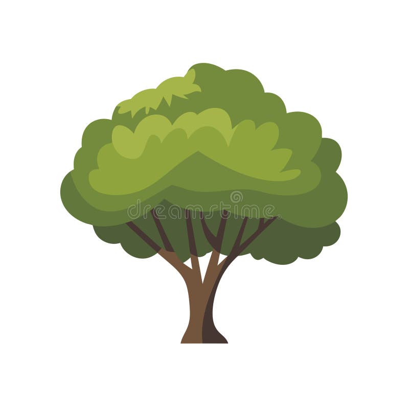 Vector Illustration Vibrant Green Tree with Lush Canopy for Nature ...