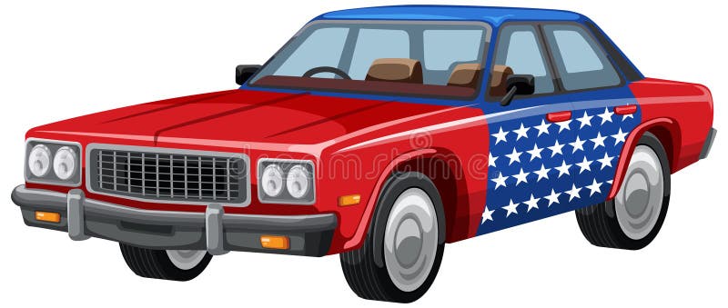 Vector Illustration of a Vintage Car Stock Vector - Illustration of ...