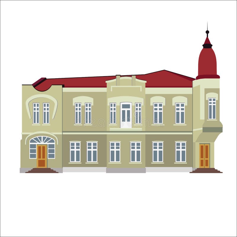Vector Illustration of Vintage Historical Building Stock Vector ...
