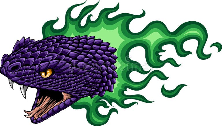 Vector Illustration of Viper Snake with Flame Stock Vector ...