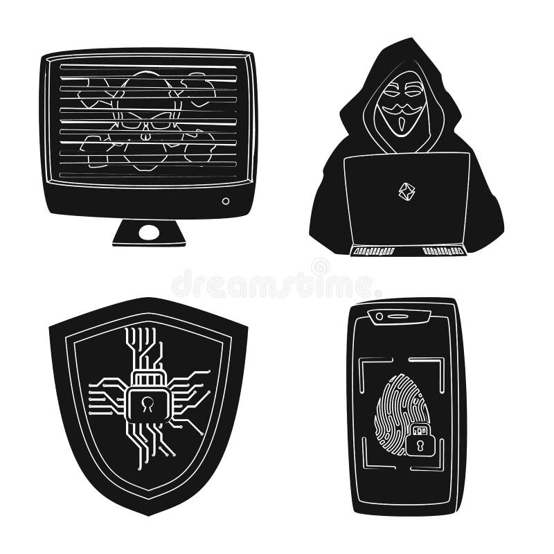 Vector Design of Virus and Secure Logo. Collection of Virus and Cyber ...