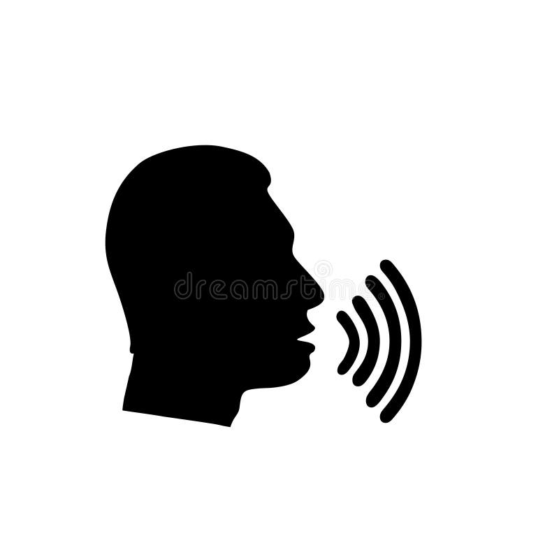 Illustration of a Voice Talking Icon with the Sound Waves Stock Vector ...