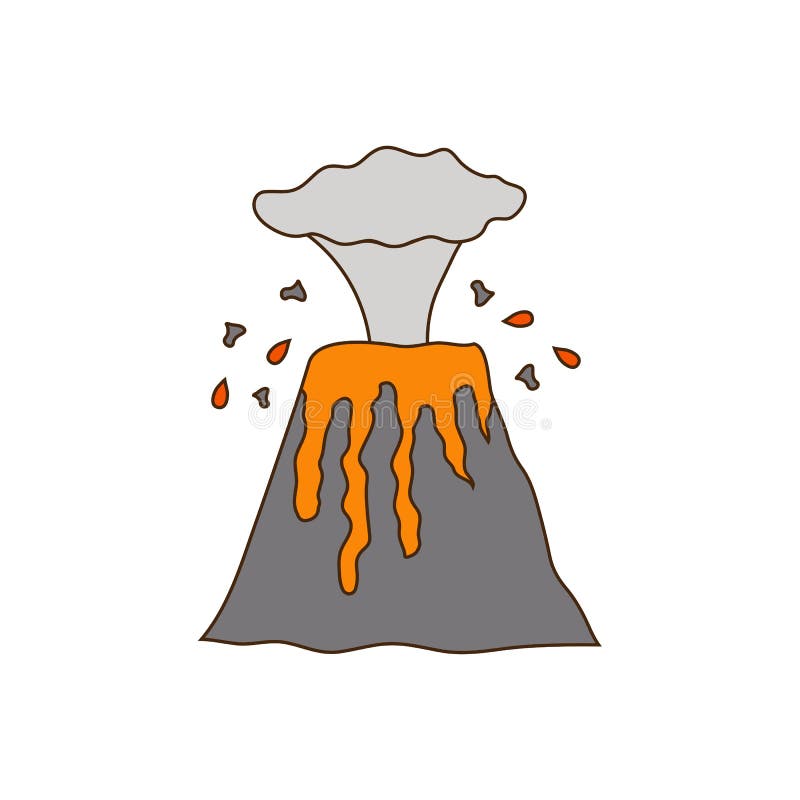 Vector Illustration with Volcano Eruption Stock Illustration ...