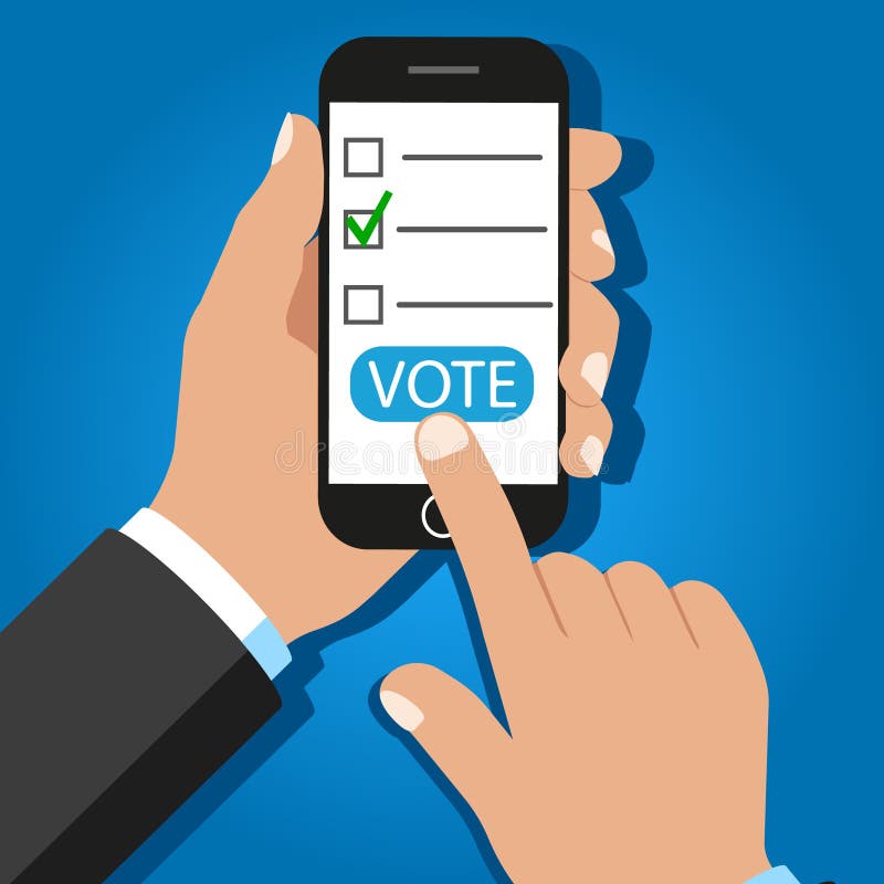 Hand With Voting Ballot And Box. Vector Illustration. Stock Vector ...