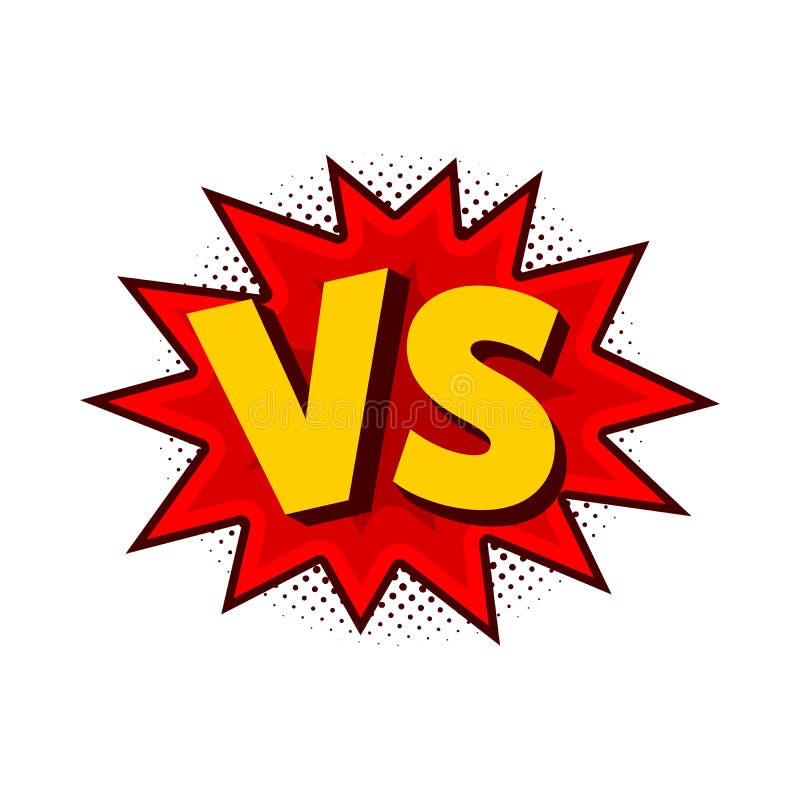 Versus VS Letters Fight Backgrounds in Flat Comics Style Design with ...