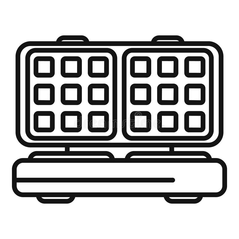 Black and White Waffle Maker Line Art Stock Vector - Illustration of ...