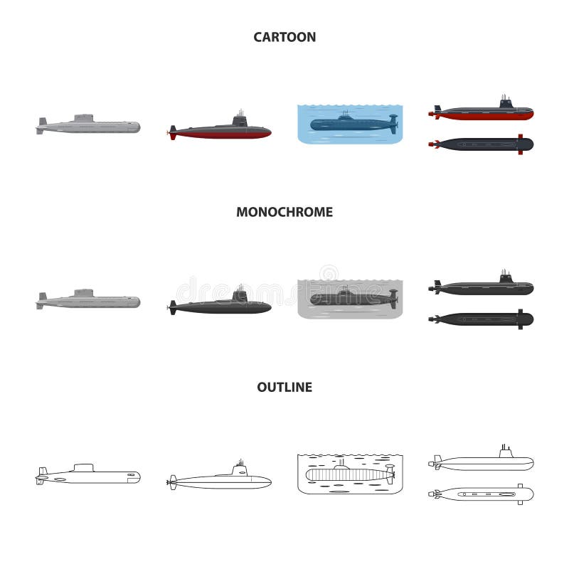 Vector Illustration of War and Ship Icon. Collection of War and Fleet ...
