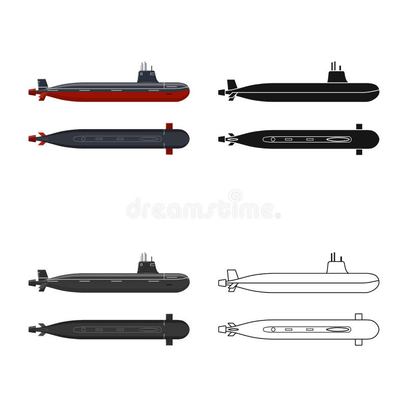 Vector Illustration of War and Ship Icon. Set of War and Fleet Stock ...