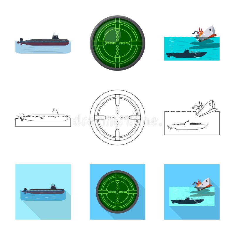 Vector Design of War and Ship Symbol. Collection of War and Fleet Stock ...