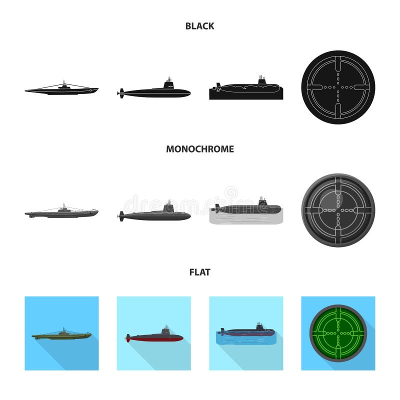 Vector Illustration of War and Ship Symbol. Collection of War and Fleet ...