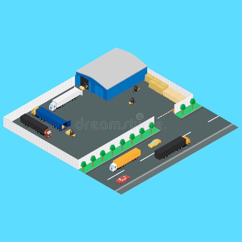 Vector Illustration. Warehouse Outside Stock Vector - Illustration of ...