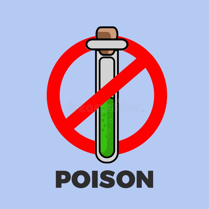Vector Illustration of Warning Poison with Liquid Stock Vector ...