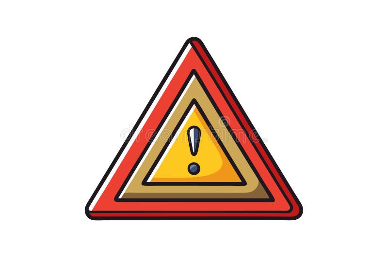 Vector Illustration of a Warning Triangle Sign with Orange and Yellow ...