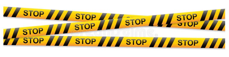 Vector Illustration of Warning Yellow and Black Stripe with STOP Text ...