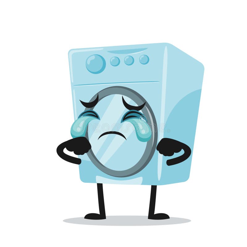 Vector Illustration of Washing Machine Mascot or Character Stock Vector ...