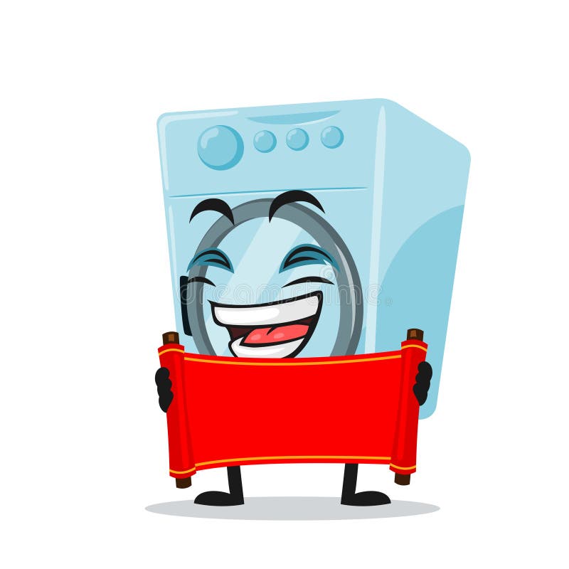 Vector Illustration of Washing Machine Mascot or Character Stock Vector ...