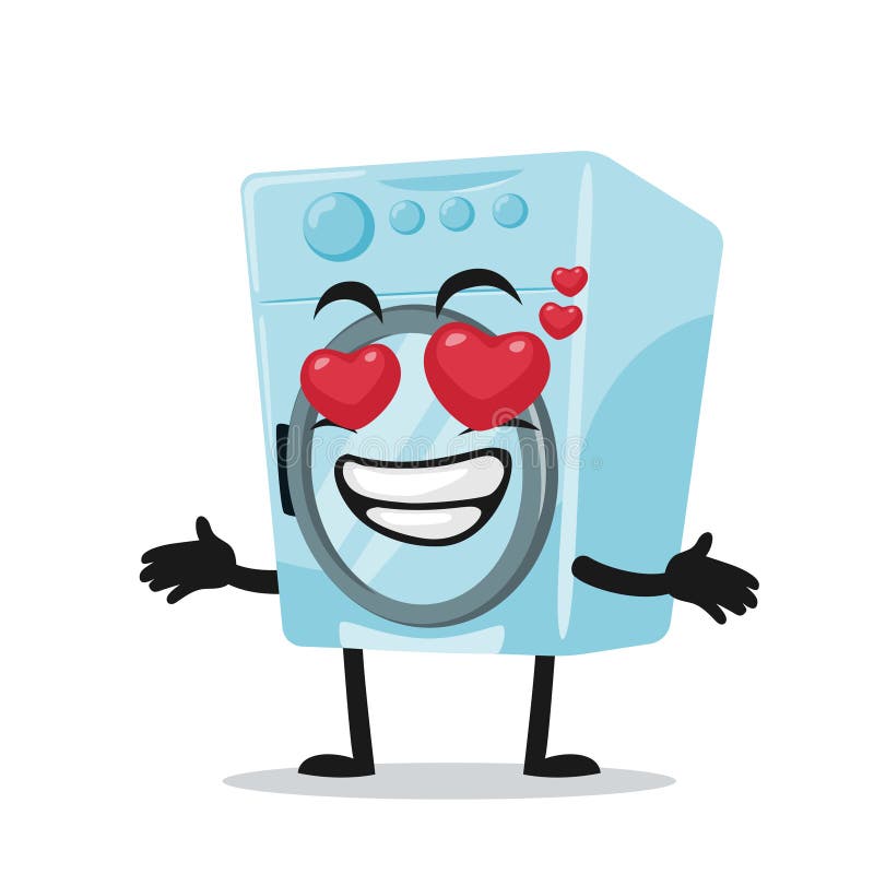 Vector Illustration of Washing Machine Mascot or Character Stock Vector ...
