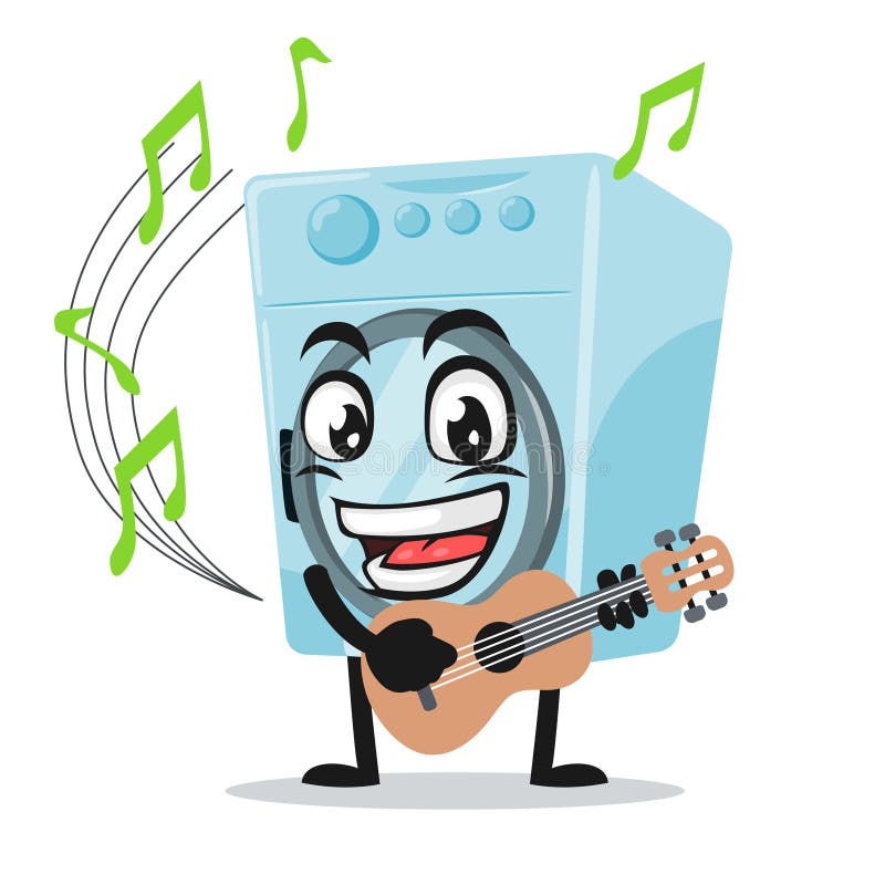 Vector Illustration of Washing Machine Mascot or Character Stock Vector ...