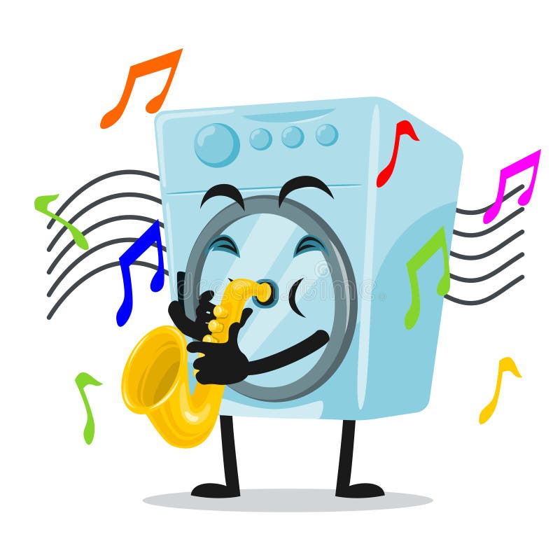 Vector Illustration of Washing Machine Mascot or Character Stock Vector ...