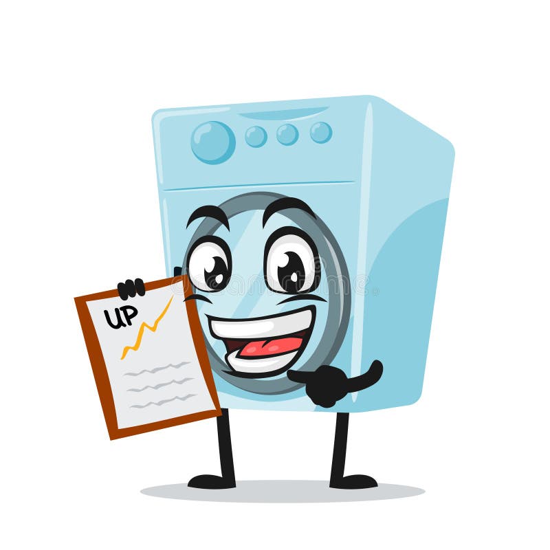 Vector Illustration of Washing Machine Mascot or Character Stock Vector ...