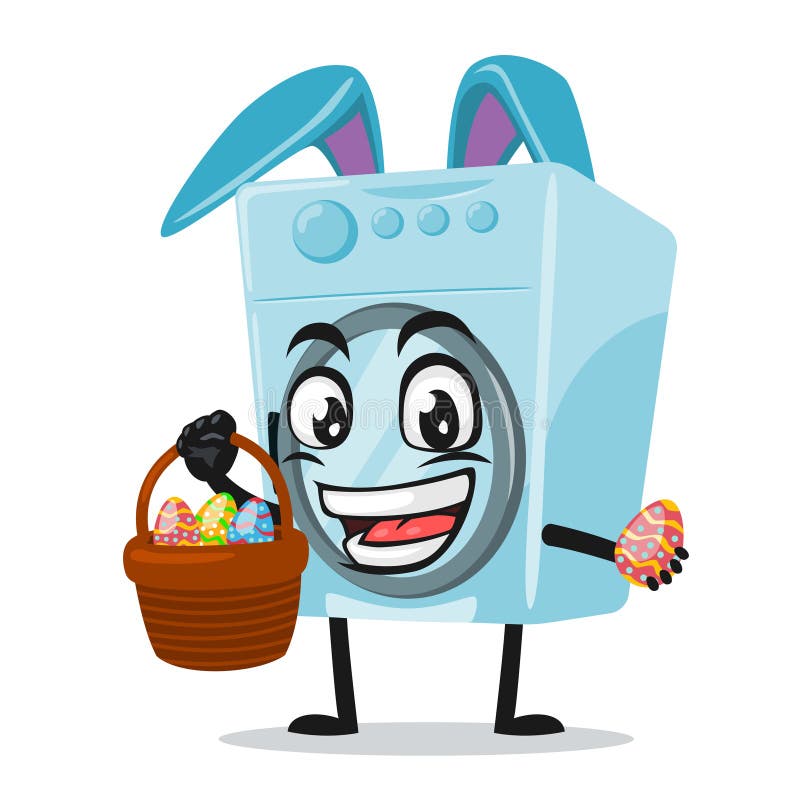 Vector Illustration of Washing Machine Mascot or Character Stock Vector ...