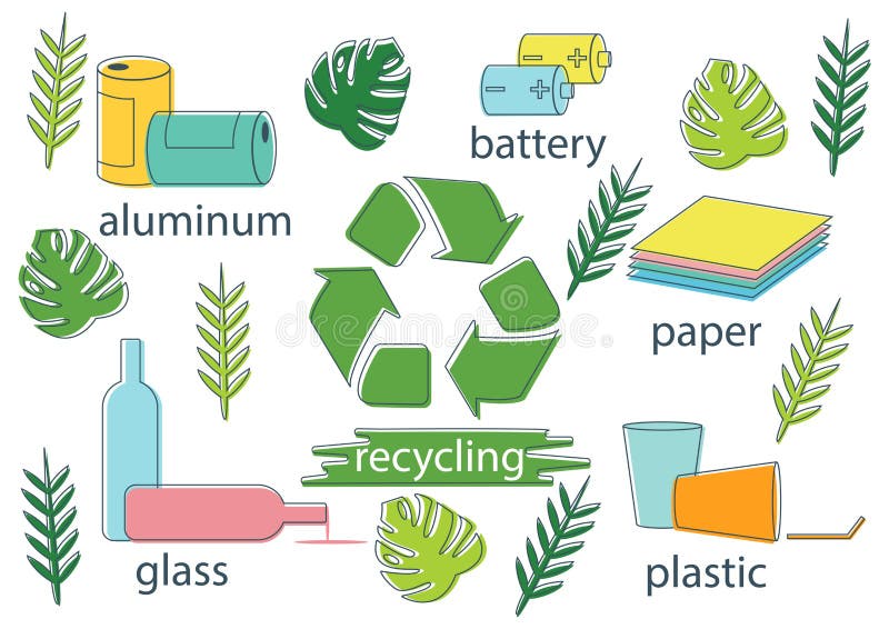 Vector Illustration of Waste Recycling Stock Vector - Illustration of ...