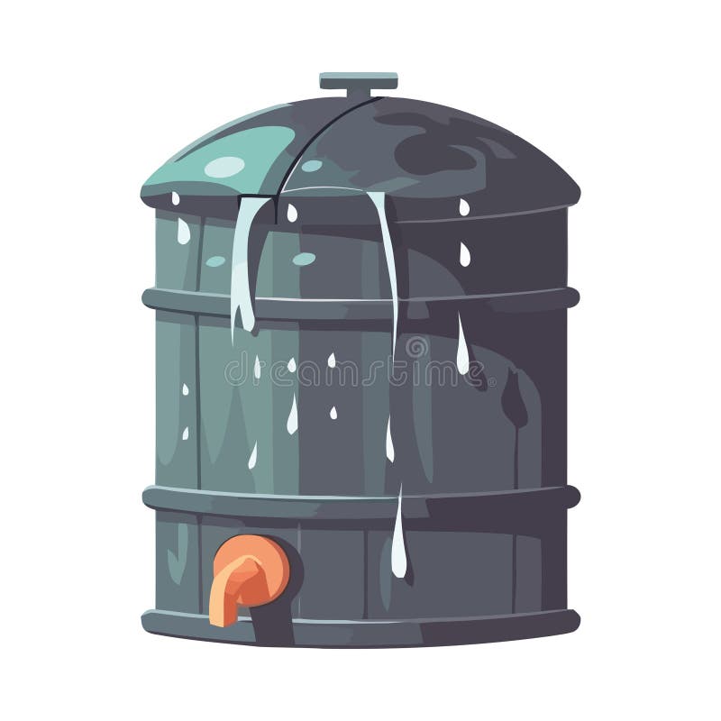 Vector Illustration of Water Barrel Stock Vector - Illustration of ...