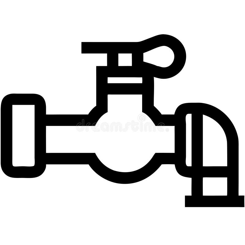 Vector Illustration Water Pipe Valve Plumbing for Utility Design ...