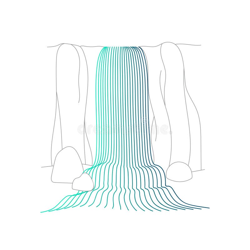 Waterfall Cascade Realistic Water Fall Streams Set Stock Vector ...