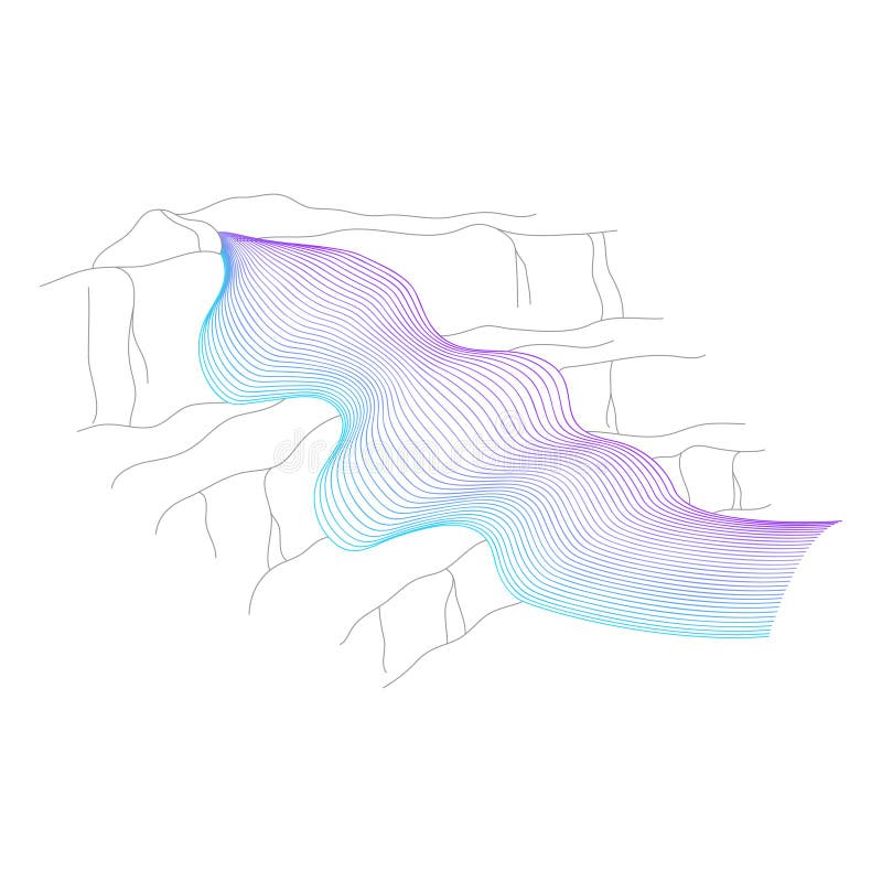 Vector Illustration of Waterfall Cascade Stock Vector - Illustration of ...