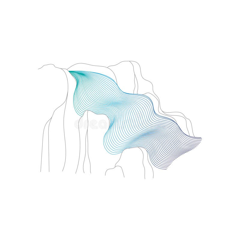 Vector Illustration of Waterfall Cascade Stock Vector - Illustration of ...
