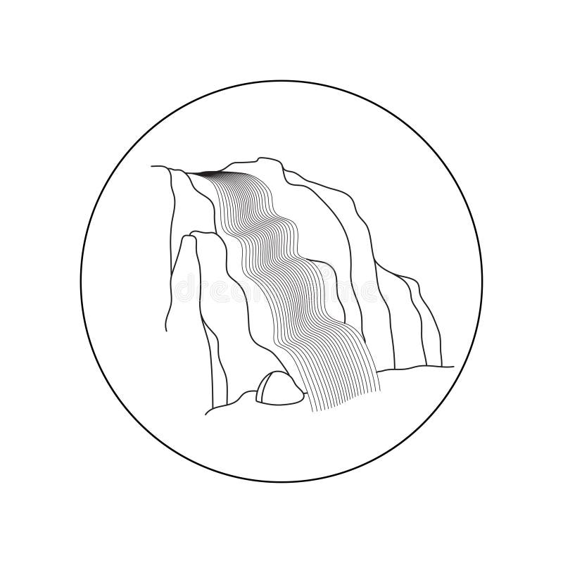 Vector Illustration of Waterfall Cascade Stock Vector - Illustration of ...