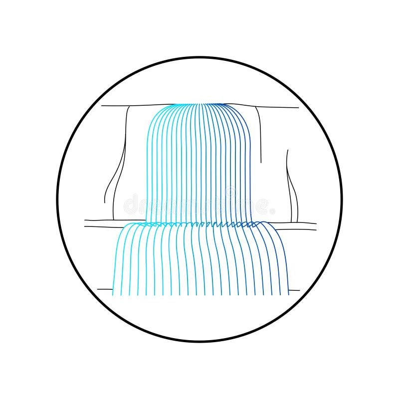 Vector Illustration of Waterfall Cascade Stock Vector - Illustration of ...