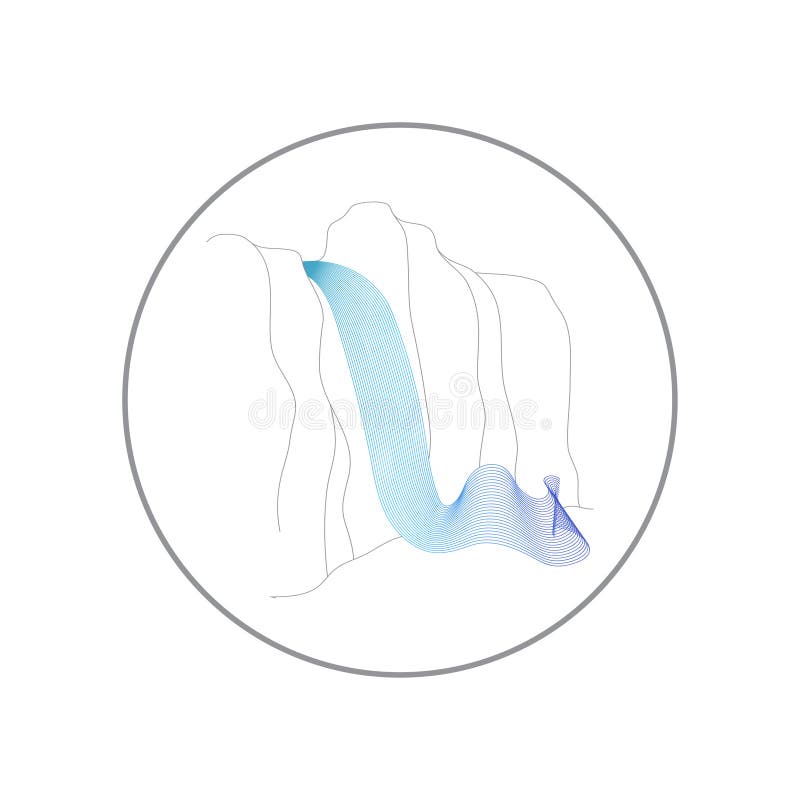 Vector Illustration of Waterfall Cascade Stock Vector - Illustration of ...
