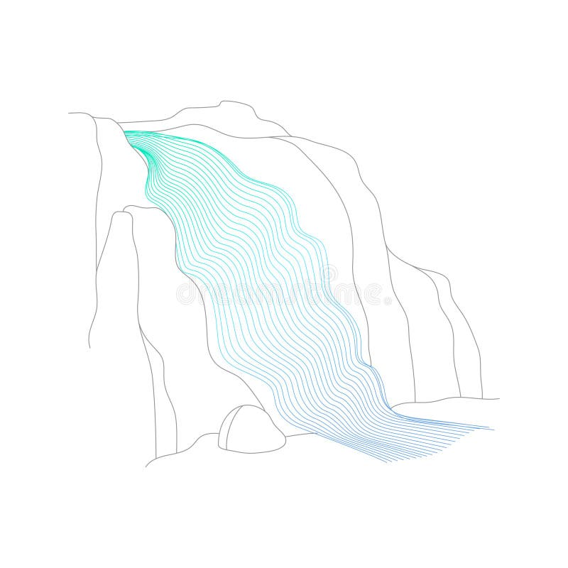 Vector Illustration of Waterfall Cascade Stock Vector - Illustration of ...