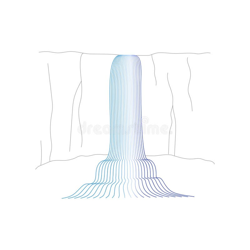 Vector Illustration of Waterfall Cascade Stock Vector - Illustration of ...