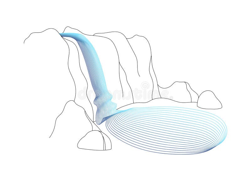 Vector Illustration of Waterfall Cascade Stock Vector - Illustration of ...