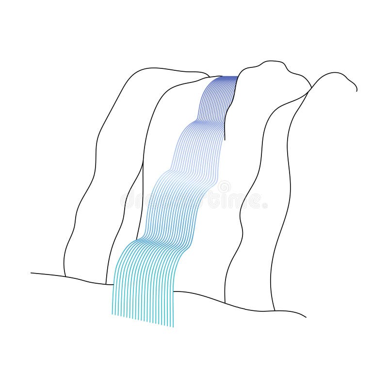 Vector Illustration of Waterfall Cascade Stock Vector - Illustration of ...