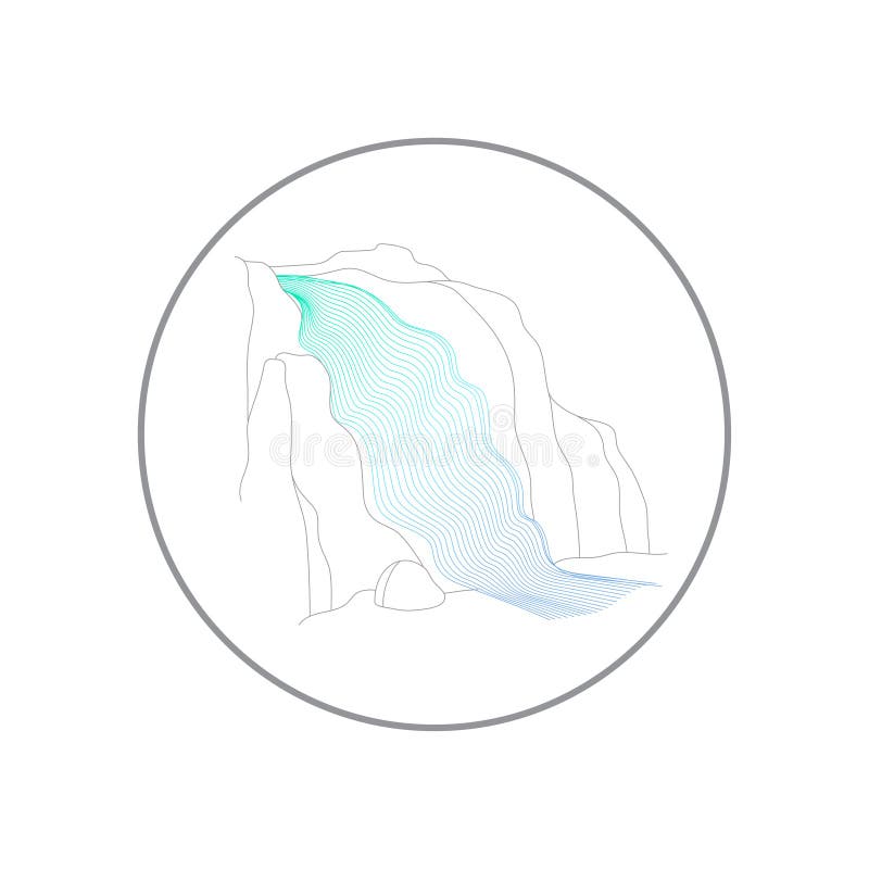 Vector Illustration of Waterfall Cascade Stock Vector - Illustration of ...