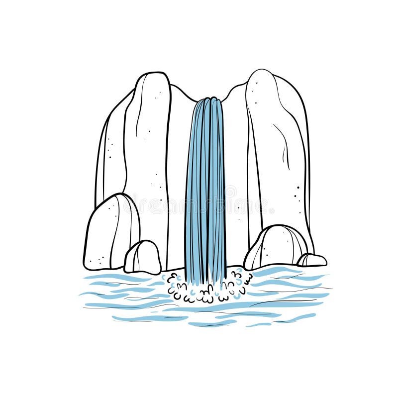 Waterfall Line Art