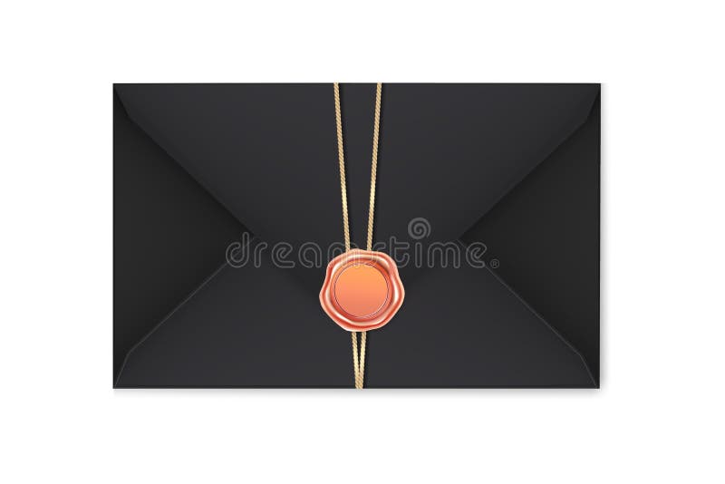 Realistic Black Envelopes with a Stamp on a Light Background. Stock ...