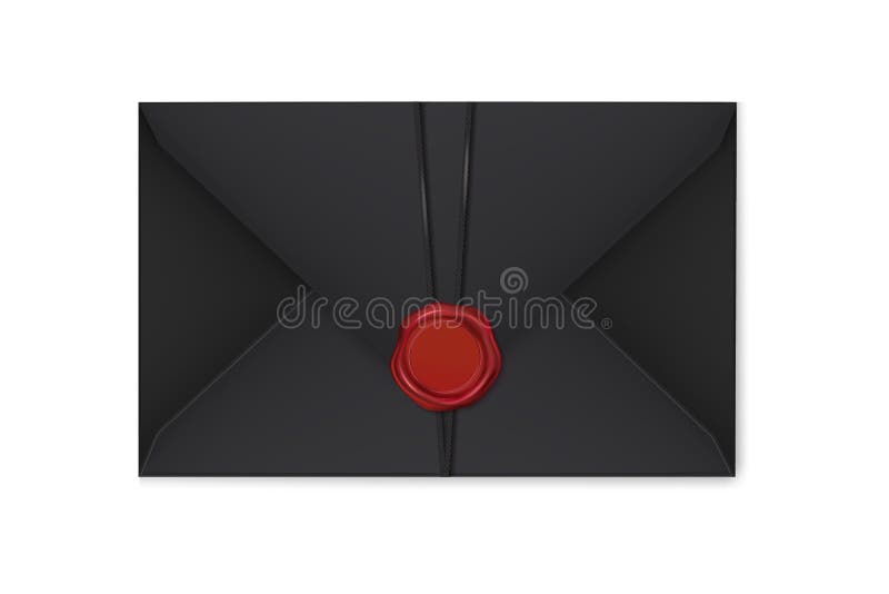 Realistic Black Envelopes with a Stamp on a Light Background. Stock ...