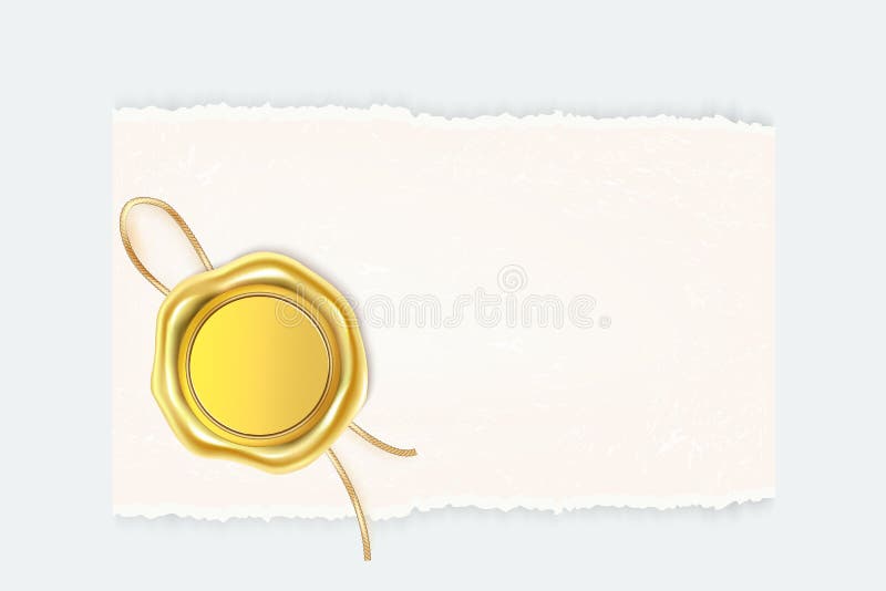 White Mail Paper with a Wax Stamp on a Light Background. Stock Vector ...