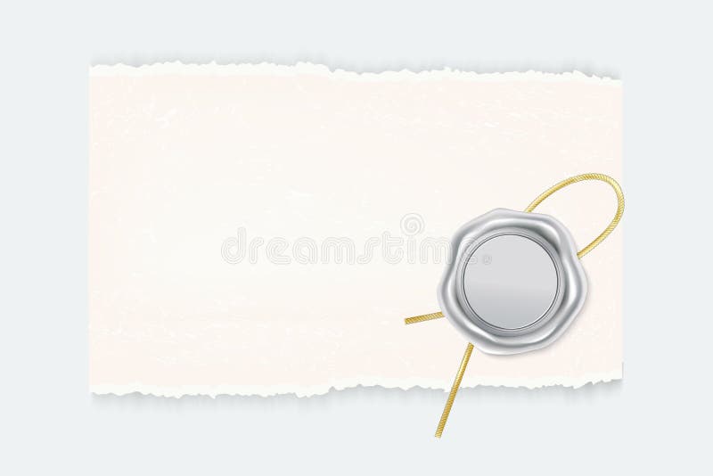 White Mail Paper with a Wax Stamp on a Light Background. Stock Vector ...