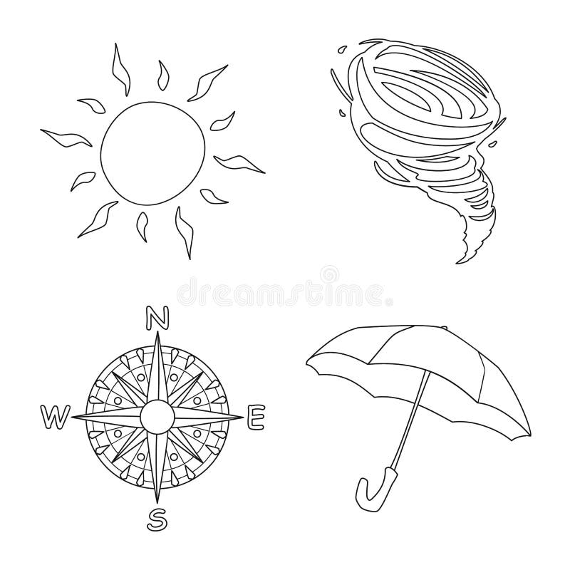 Vector Design of Weather and Climate Logo. Set of Weather and Cloud ...